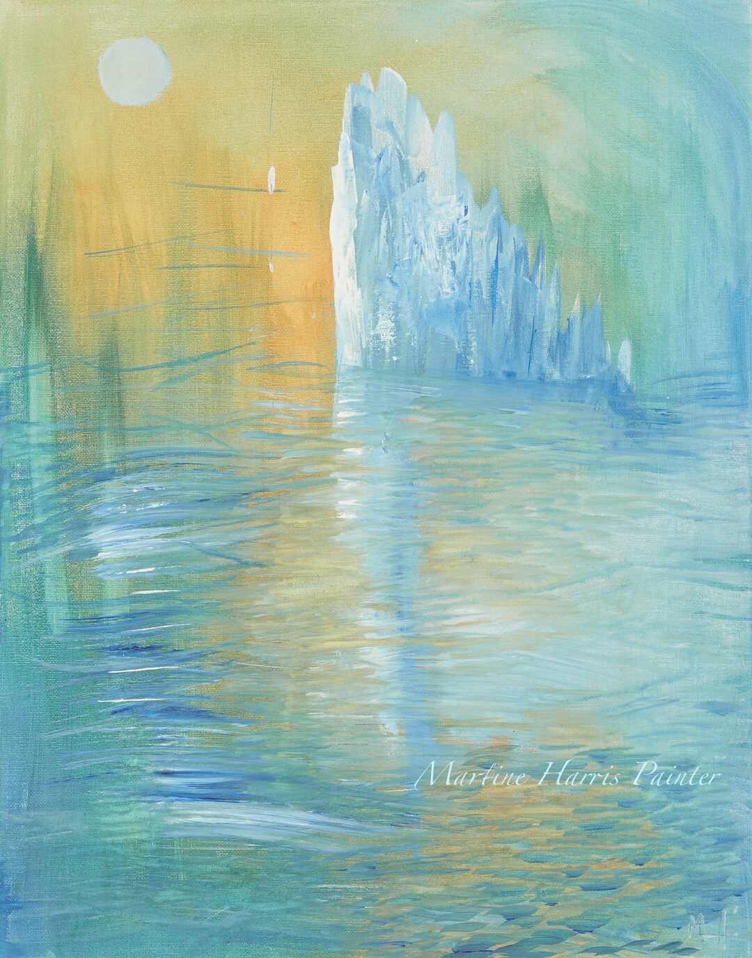 Extra Large Abstract, North Pole Coastal Seascape, Vertical Original ...