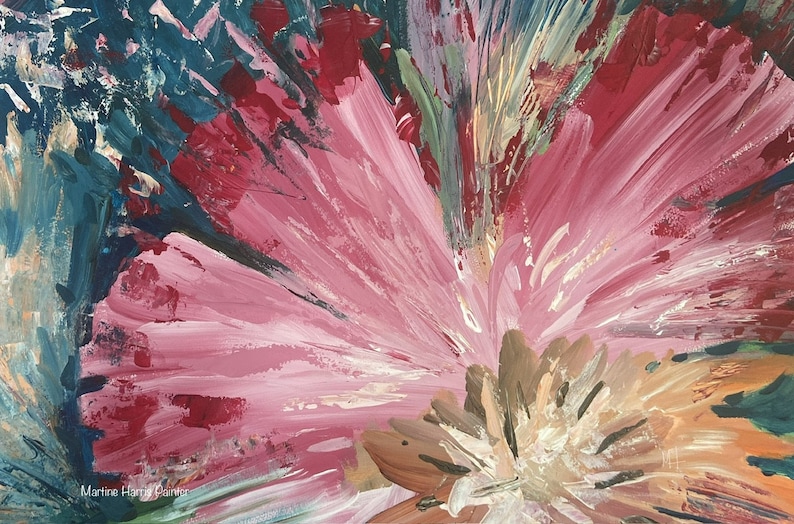 Extra LARGE Abstract Wall Art, Rococo Floral Artwork, Contemporary ...
