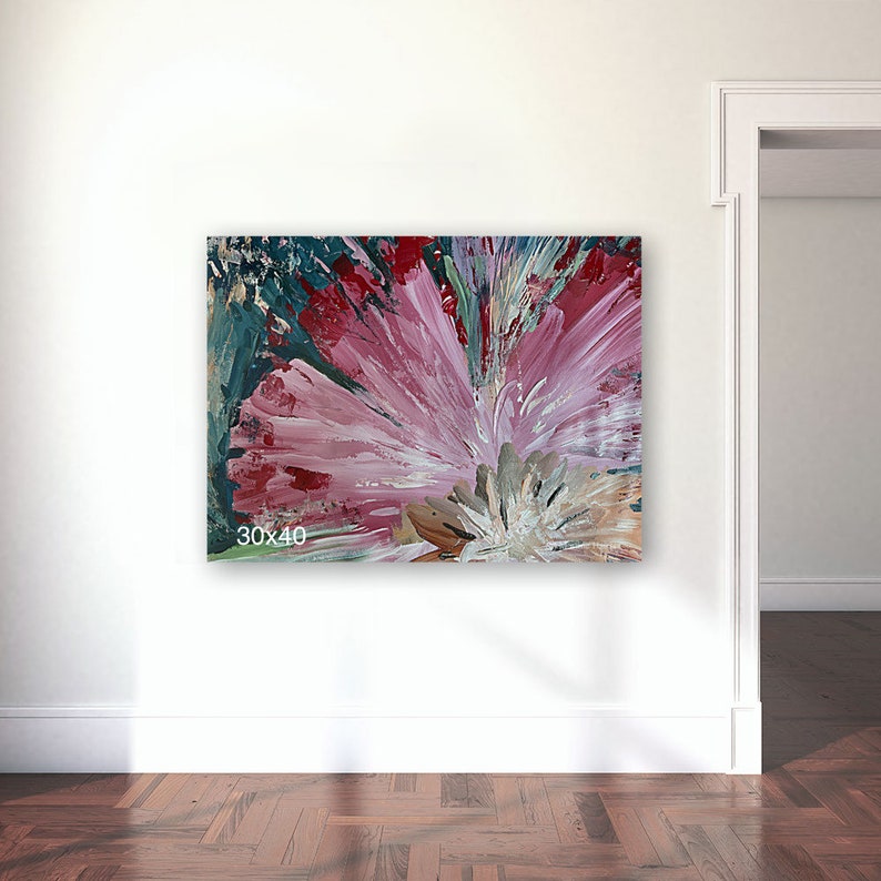 Extra LARGE Abstract Wall Art, Rococo Floral Large Artwork, LARGE ...