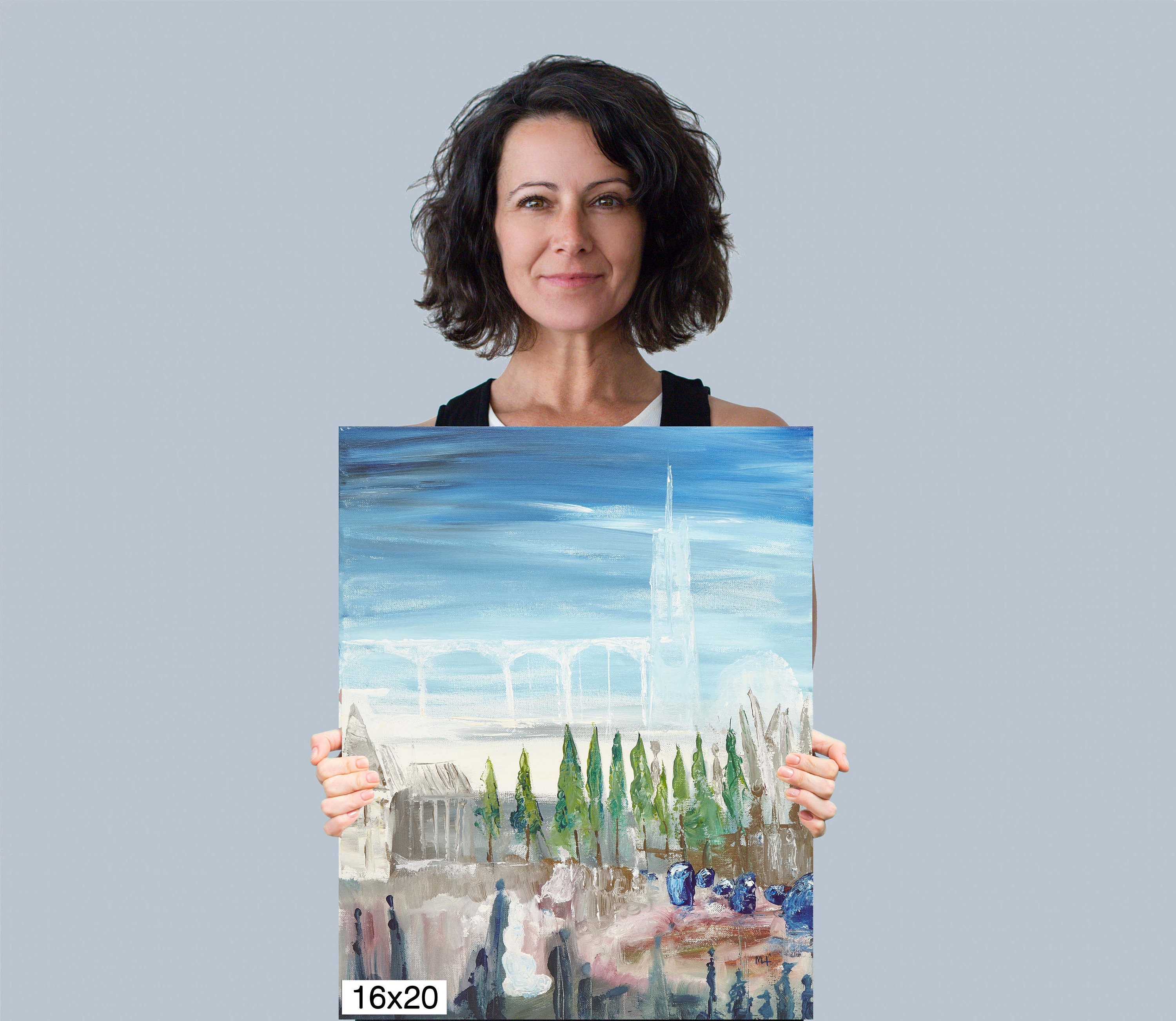 Extra Large Vertical Semi Abstract Original Painting on Canvas | Gothic ...