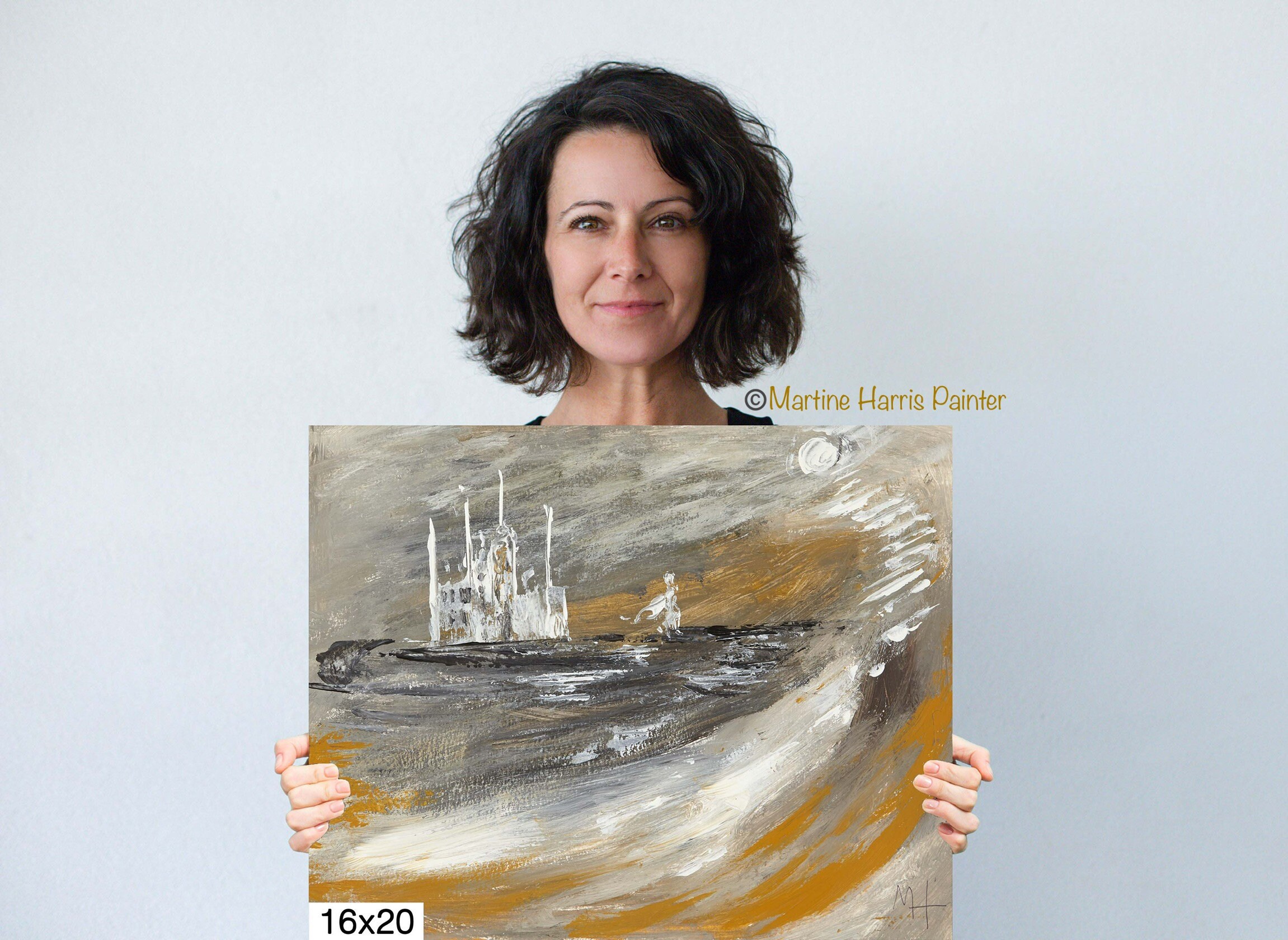 Legend XL Large Abstract Figurative Painting: CATCHING the MOON, Extra ...