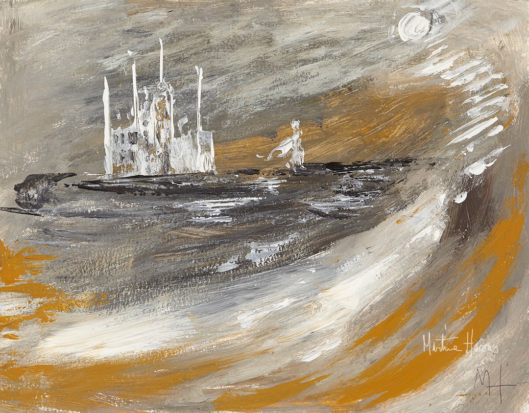 Legend XL Large Abstract Figurative Painting: CATCHING the MOON, Extra ...