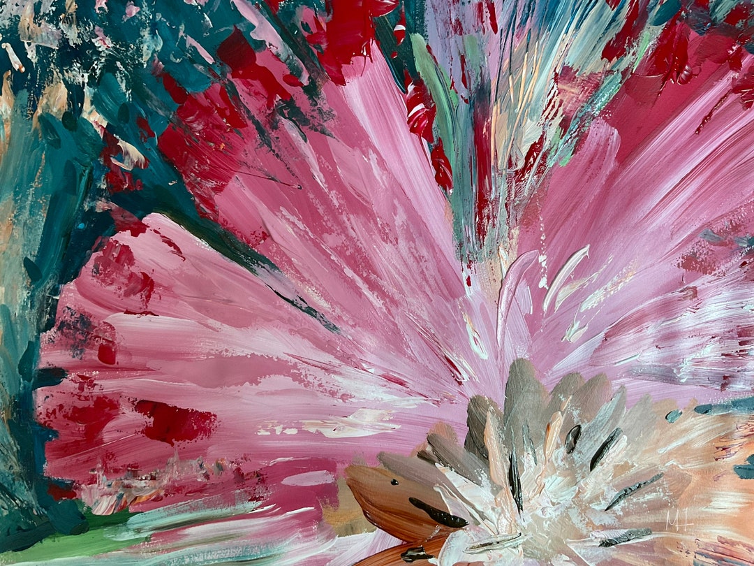 Extra LARGE Abstract Wall Art Rococo Floral Large Artwork XL - Etsy
