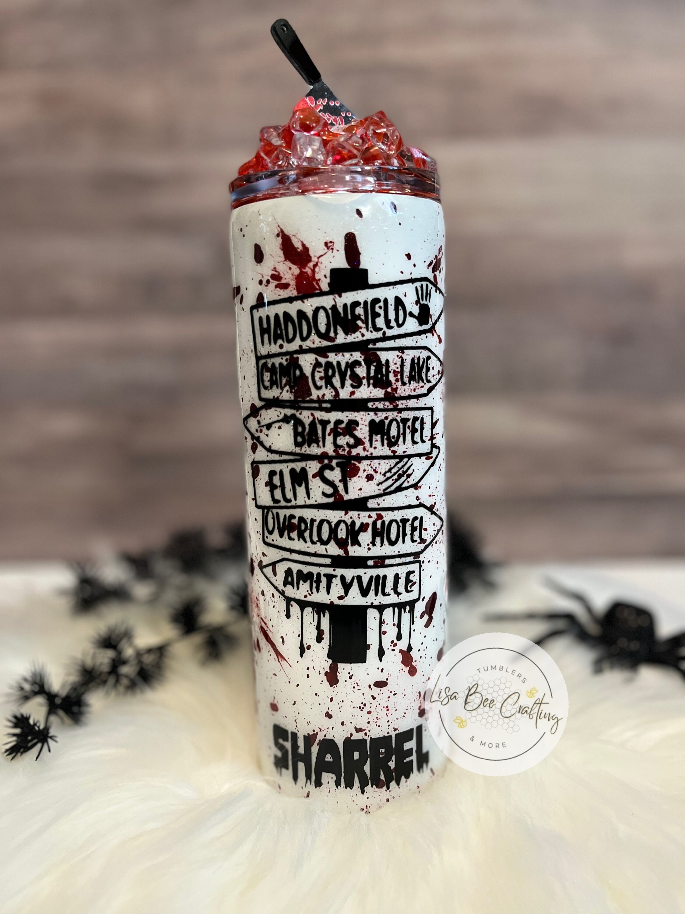 Horror Street Sign Tumbler, Custom Order, Halloween, Sign Tumbler, Camp ...
