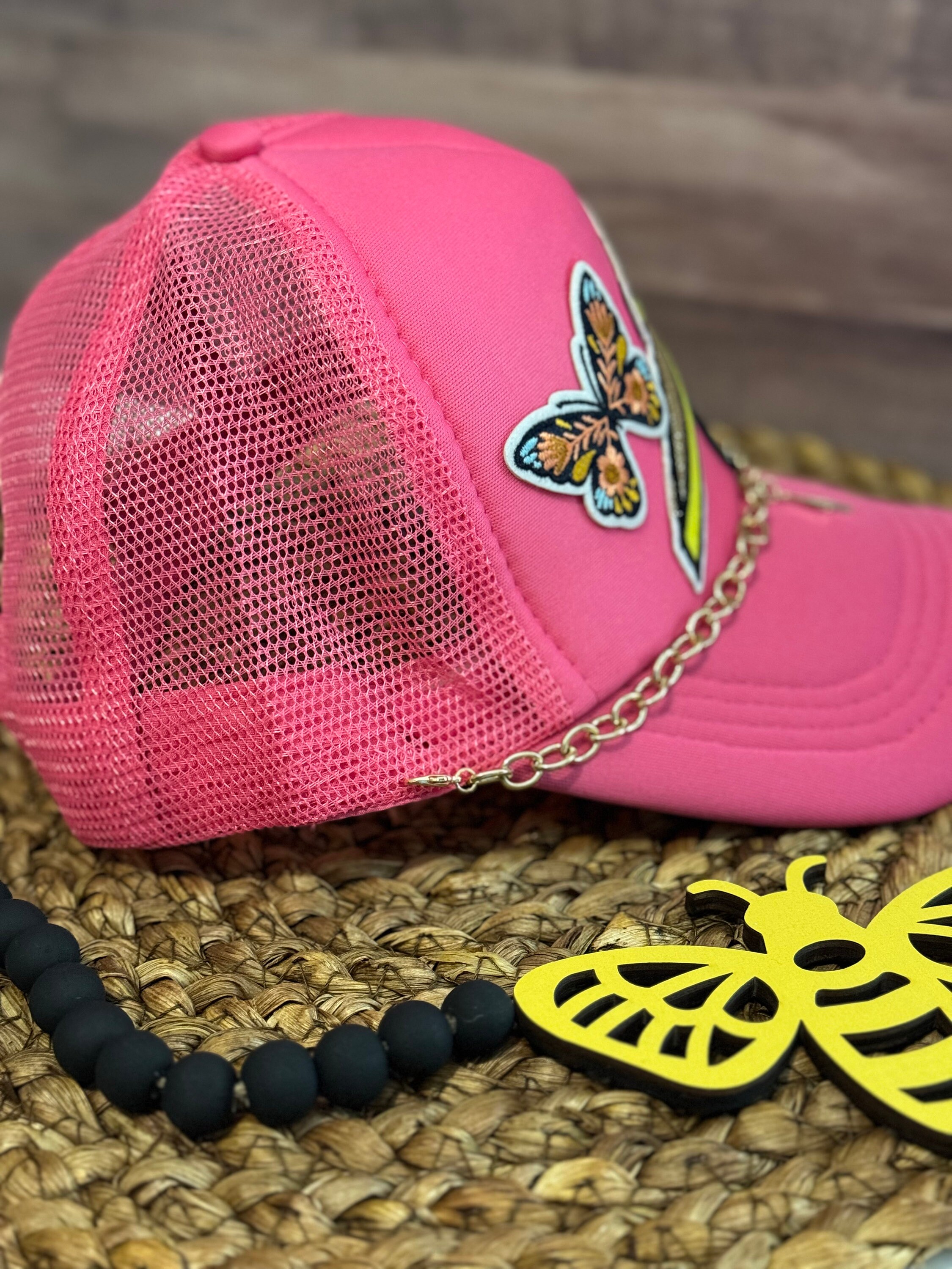 Pink Trucker Hat, Iron Patch, Women Trucker Hat, Ready to Ship, Gifts ...