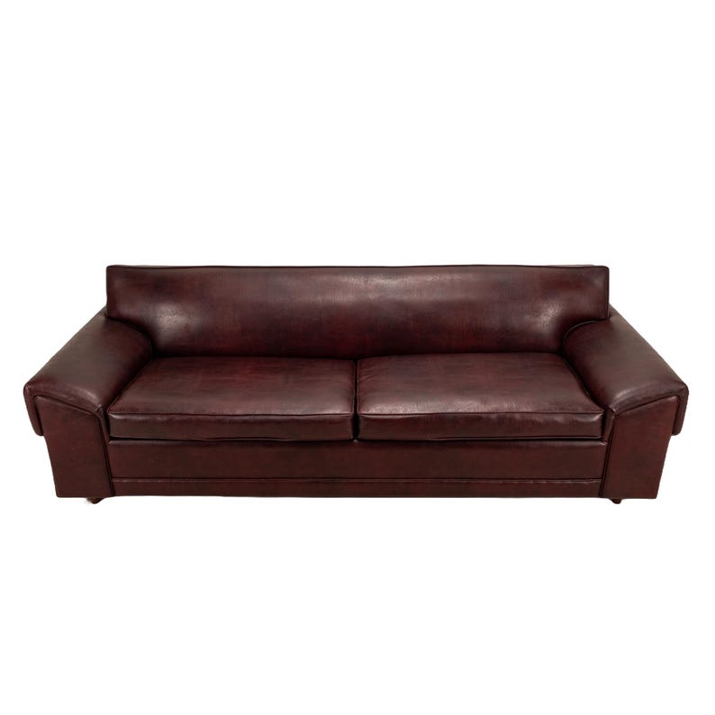 1960s Mid-century Modern Naugahyde Sofa: Dark Burgundy MCM Couch - Etsy