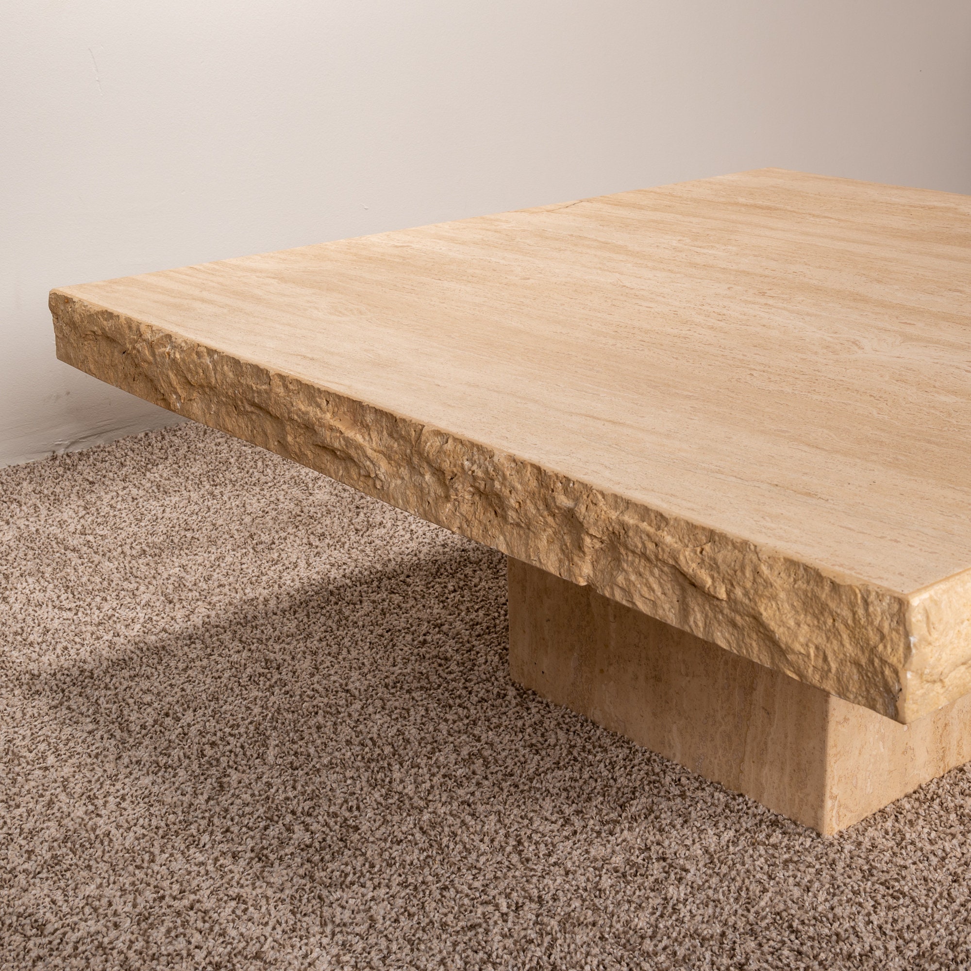 Italian Live Edge Travertine Table Vintage Live Edge Travertine ...