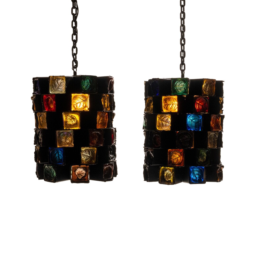 1970s Felipe Delfinger for Feders Modernist Brutalist Hanging Large ...