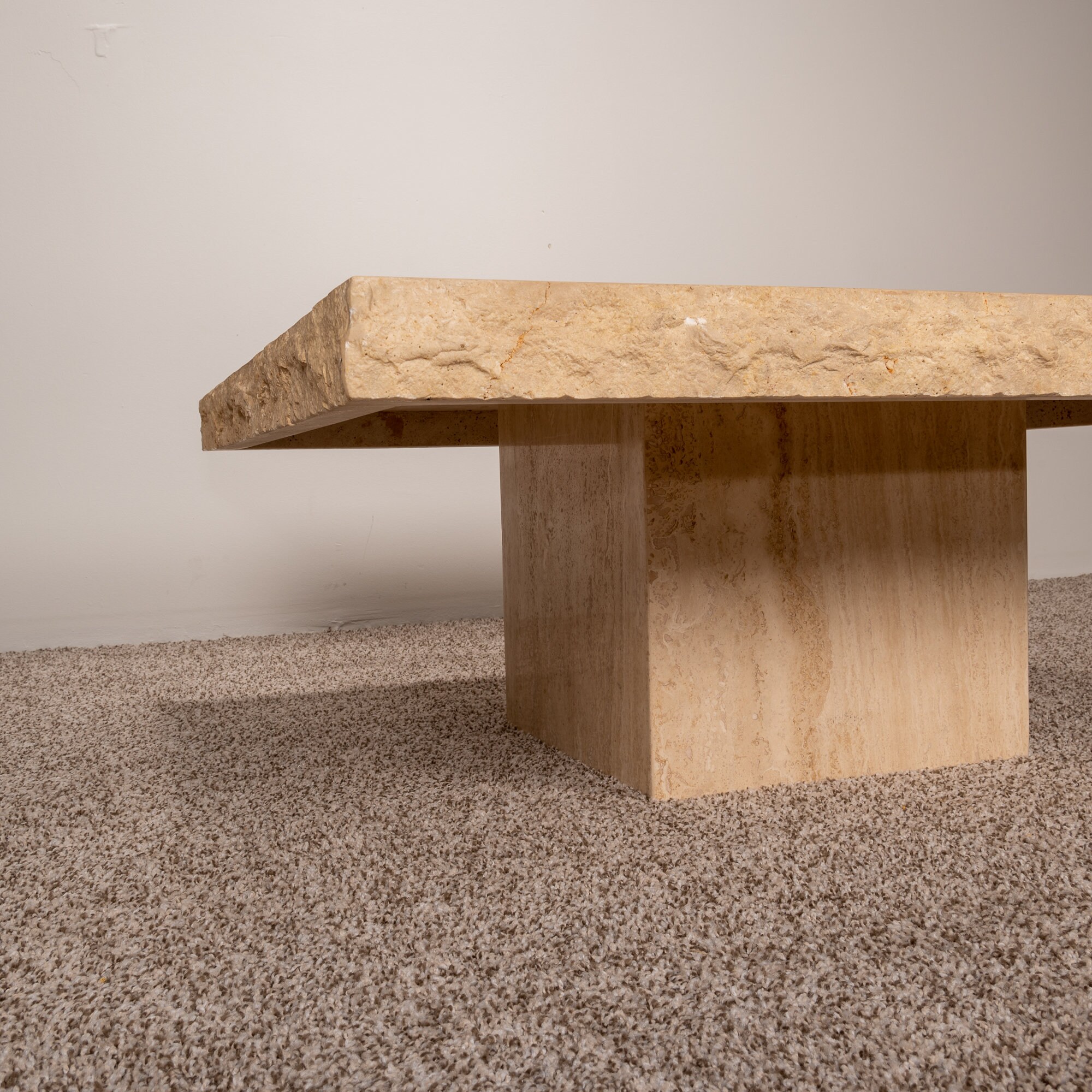 Italian Live Edge Travertine Table Vintage Live Edge Travertine ...