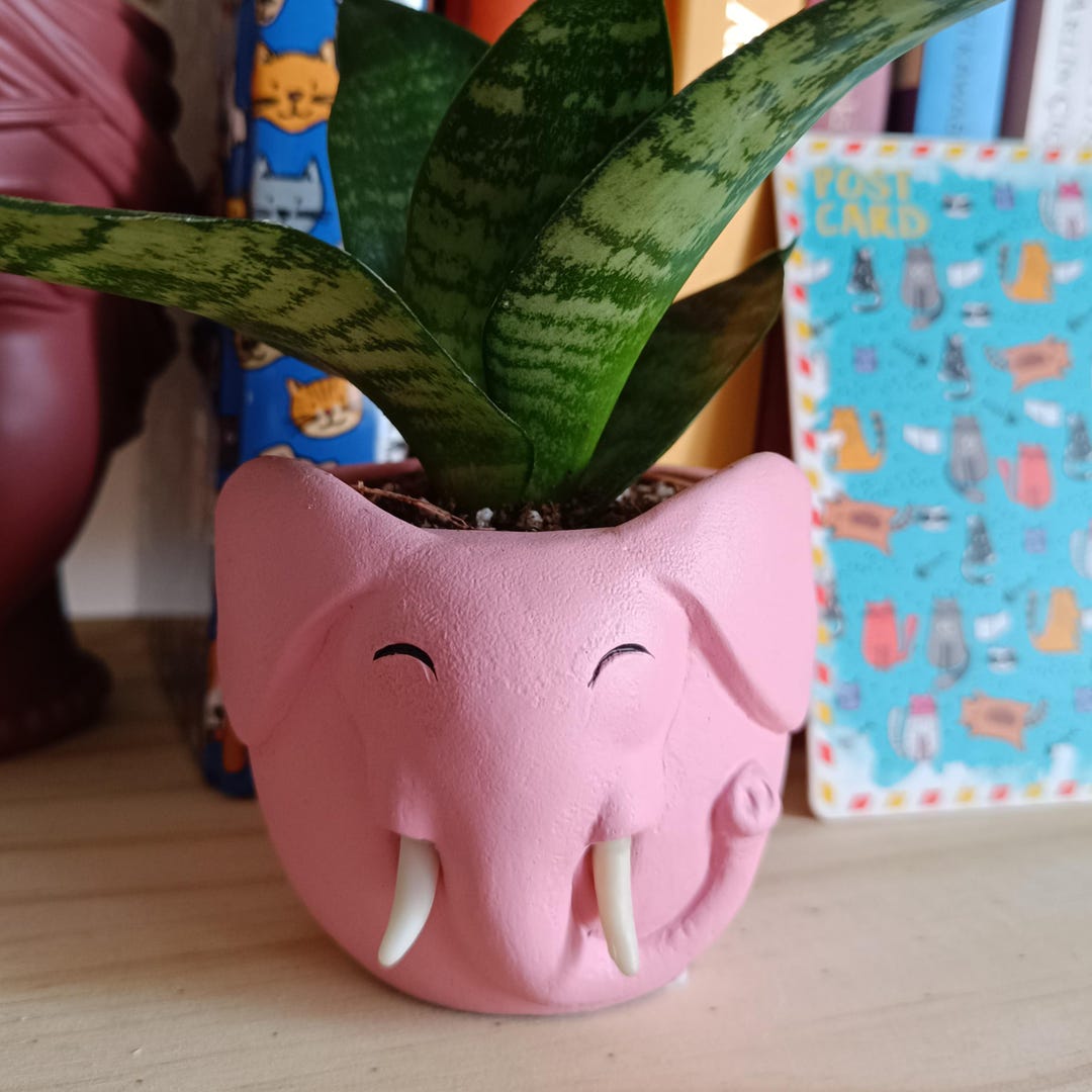 Elephant Plant Pot Cute Planters Elephant Planter Animal Planter Pink ...