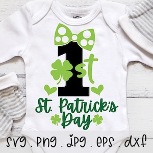1st St Patrick's Day Bundle SVG/PNG/JPG, First Patrick's Day Clover Boy ...