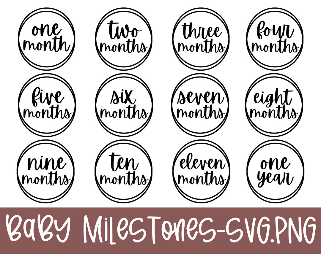 Baby Milestone Wreath SVG PNG: Monthly Announcement Design (commercial ...