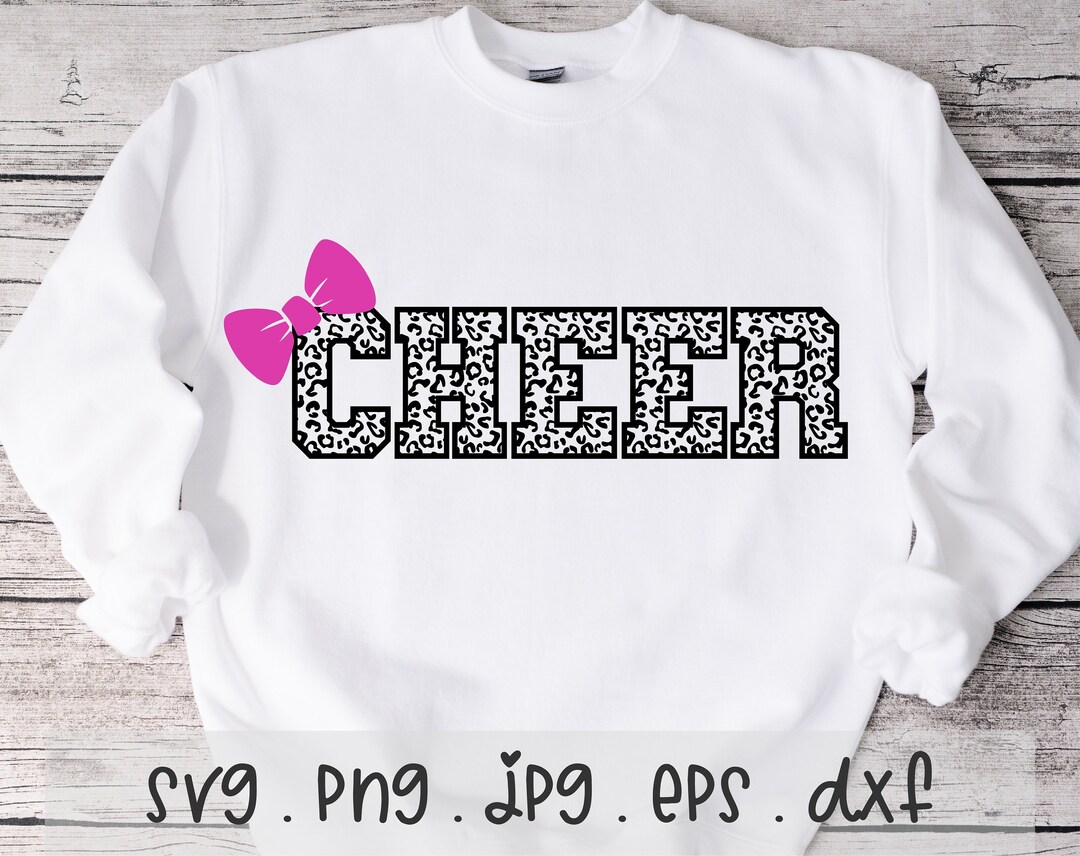 Cheer Leopard Pattern SVG/PNG/JPG, Leopard Pattern Cheerleading Girl ...