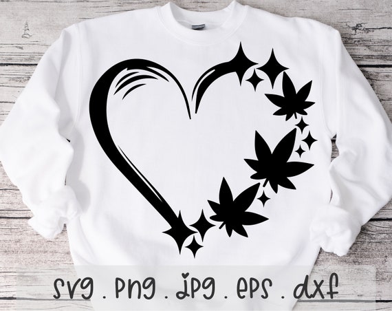 Weed Love SVG/PNG/JPG Sparkly Heart Weed Marijuana Cannabis | Etsy