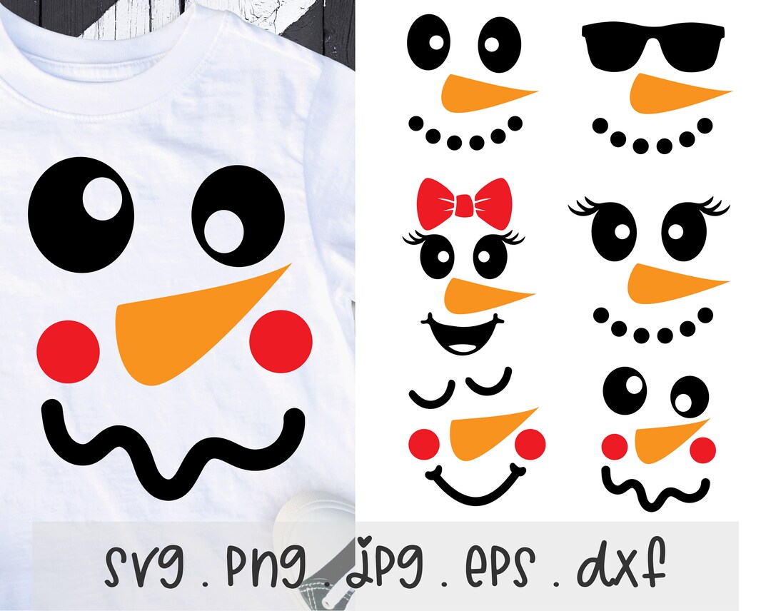 Snowman Face SVG Bundle: Christmas Sublimation Design (digital Download ...
