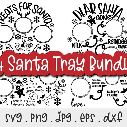 Dear Santa Tray SVG/PNG/JPG Santa Tray Circle Sublimation - Etsy