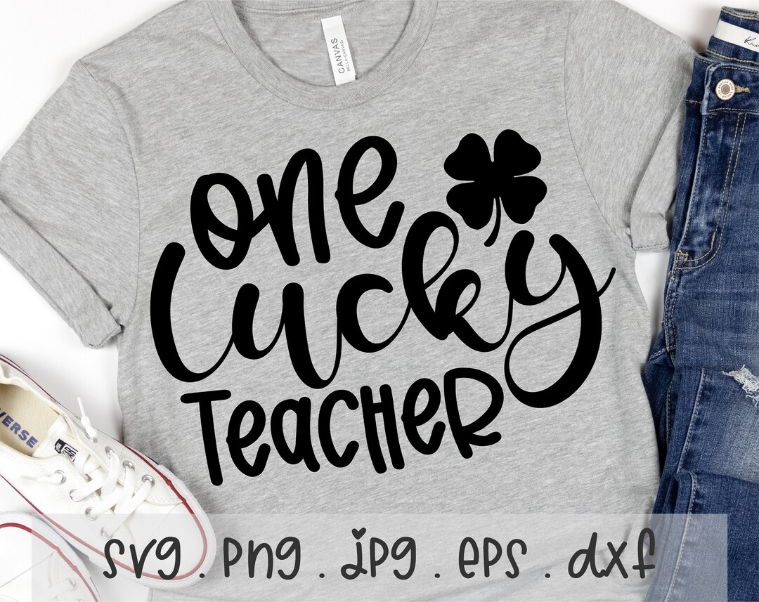 One Lucky Teacher SVG: Shamrock St. Patrick's Day Design (commercial ...