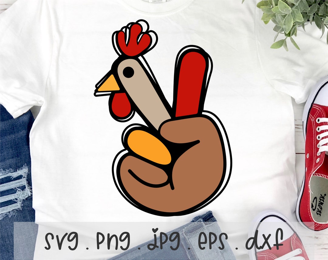 Peace Sign Turkey Hand SVG/PNG/JPG, Fall Happy Thanksgiving Cute Turkey ...
