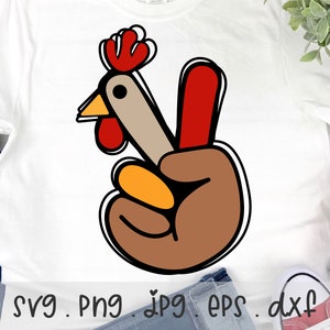 Peace Sign Turkey Hand SVG/PNG/JPG, Fall Happy Thanksgiving Cute Turkey ...