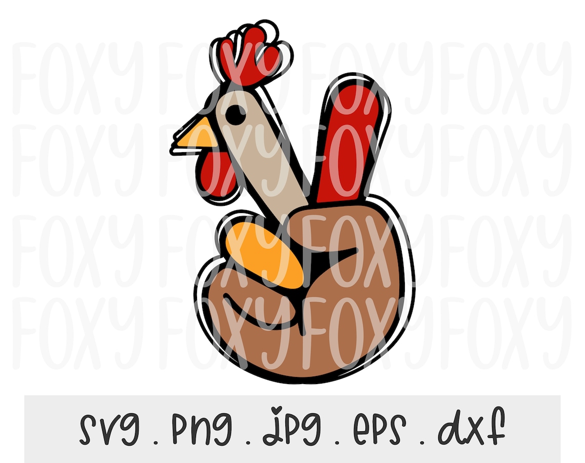 Peace Sign Turkey Hand SVG/PNG/JPG Fall Happy Thanksgiving - Etsy