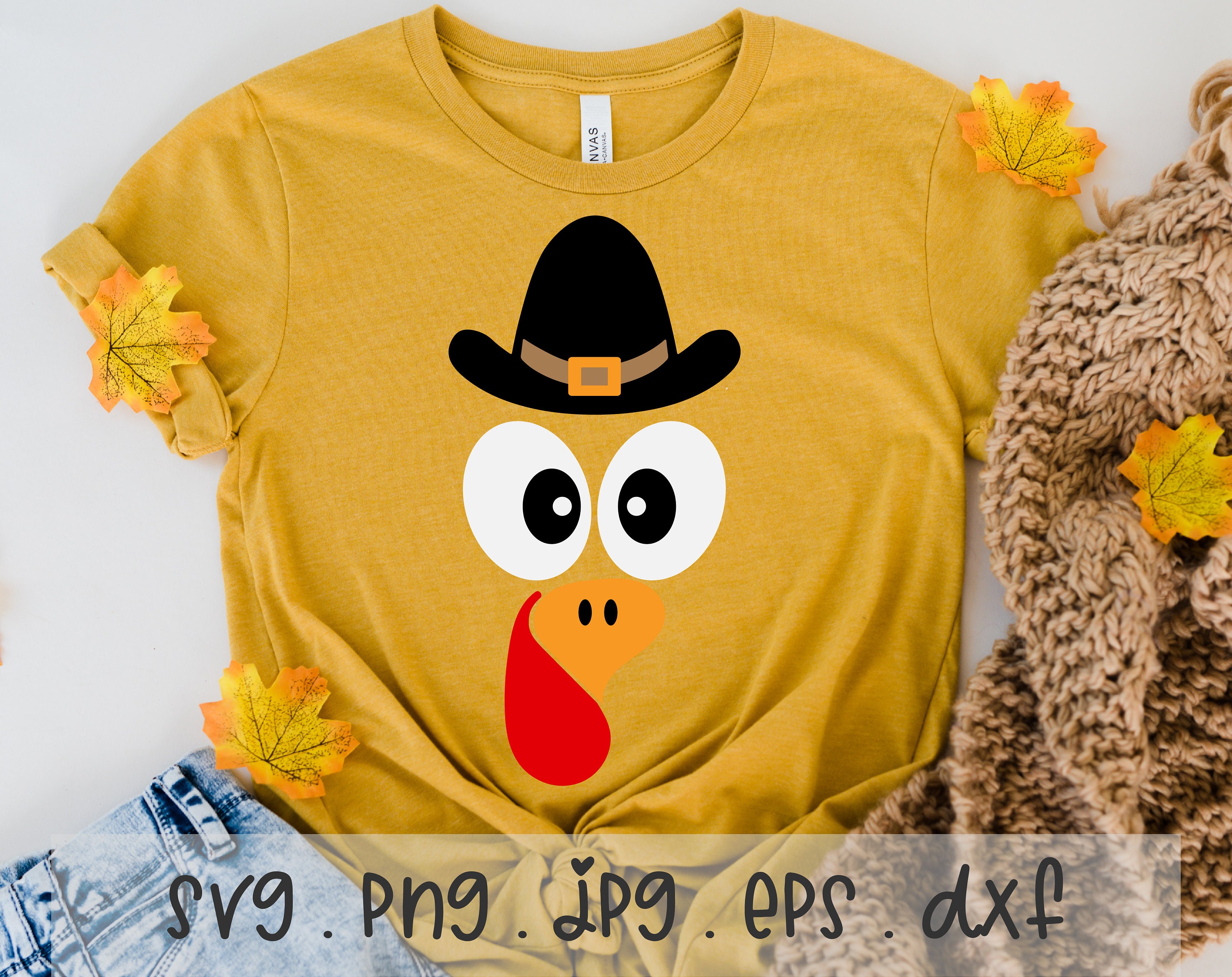 Cute Turkey Face SVG Bundle, Thanksgiving Sublimation Design ...