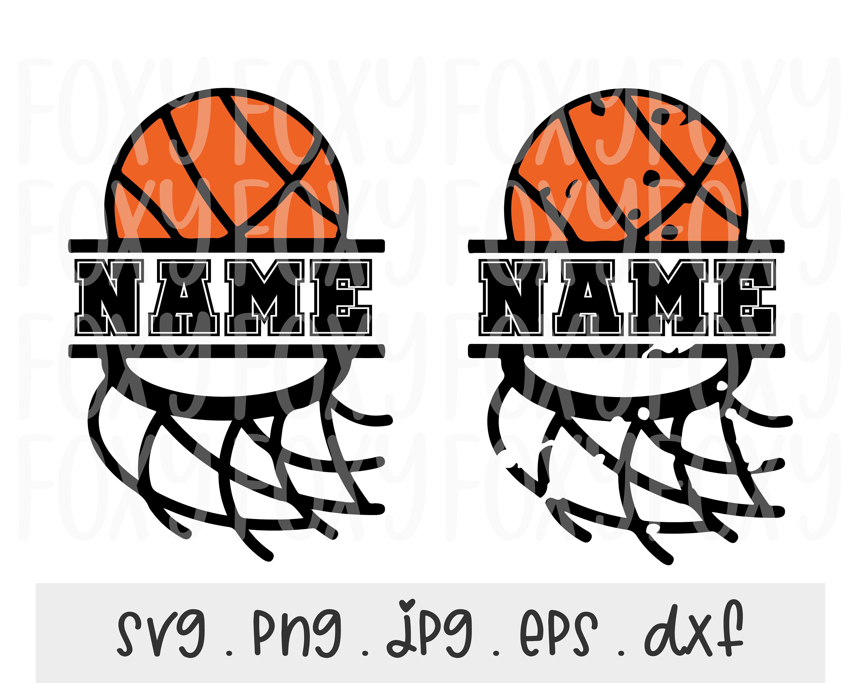 Split Basketball Monogram SVG/PNG/JPG Distressed Name - Etsy
