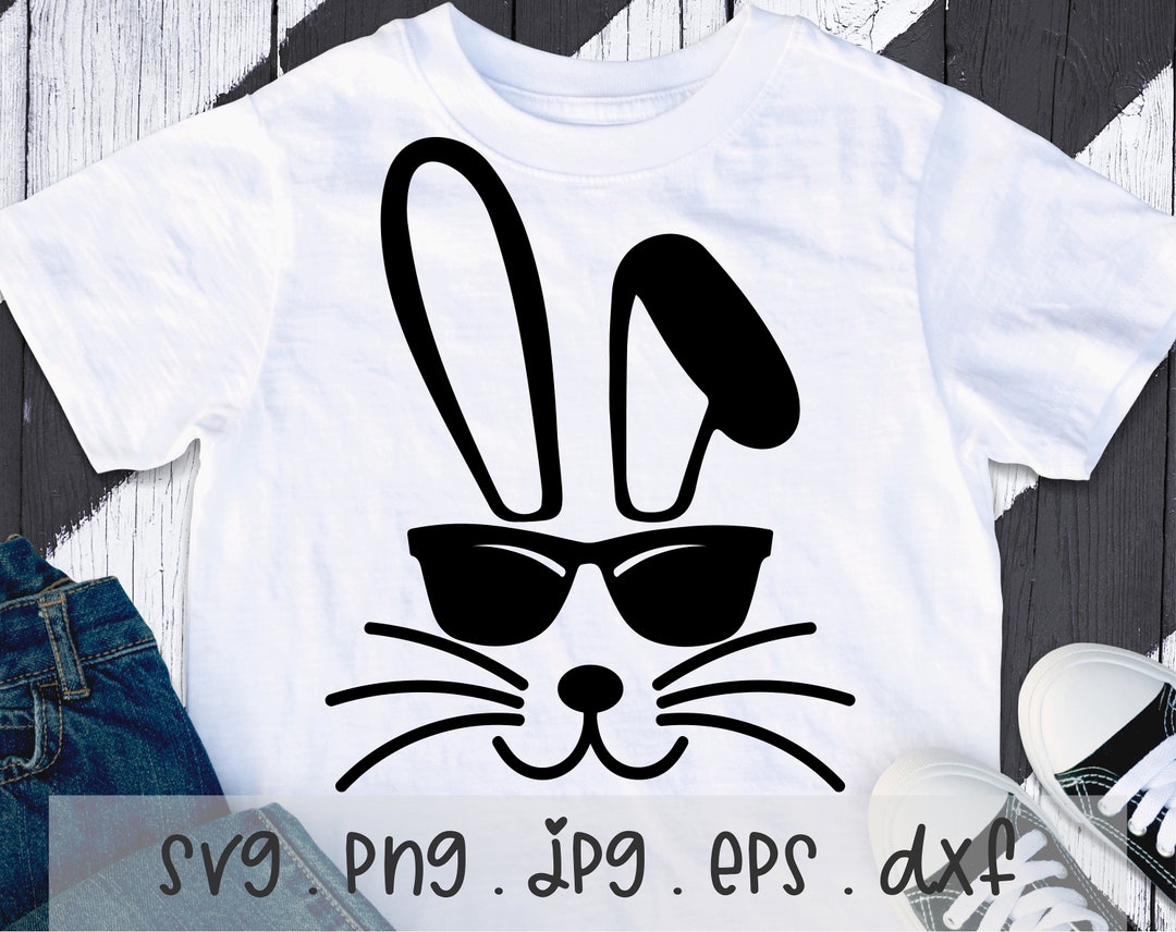 Easter Bunny Face SVG/PNG/JPG, Cool Rabbit Bunny Sunglasses Sublimation ...