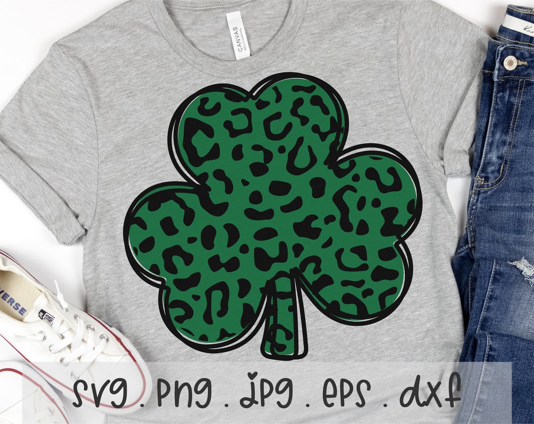 Shamrock Leopard Print SVG/PNG/JPG, St Patricks Day Three Leaf Clover ...
