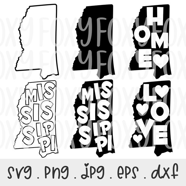 Mississippi State Map Svg - Etsy