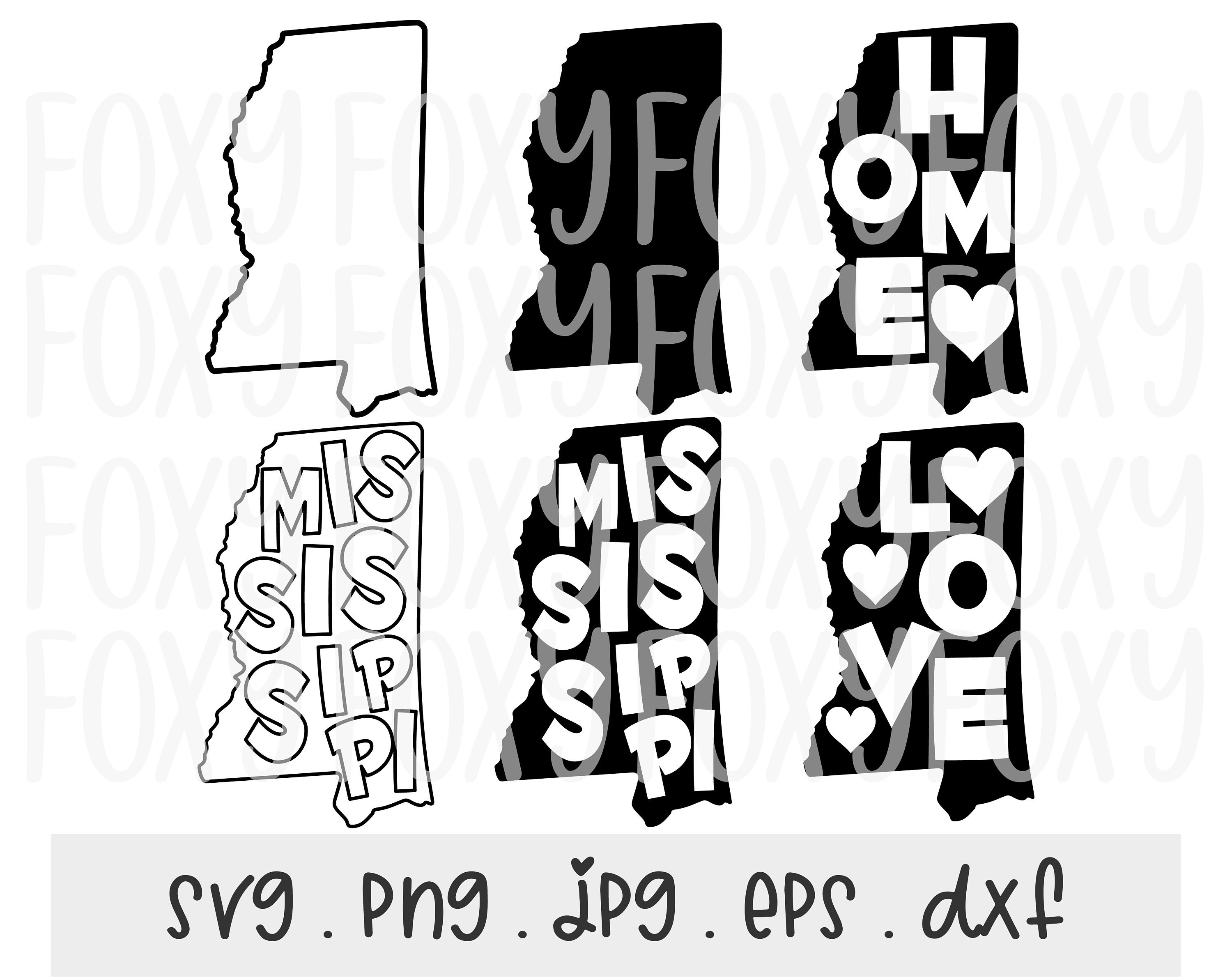Mississippi Map Bundle SVG/PNG/JPG Home Love Mississippi | Etsy