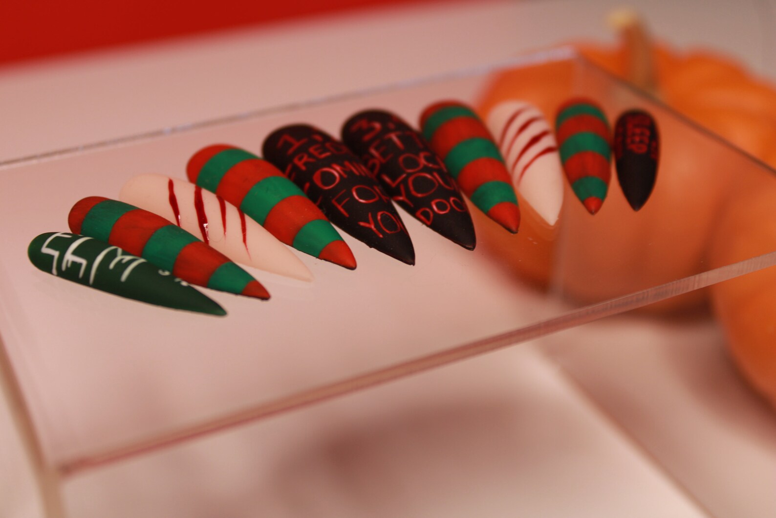 Freddy Krueger Inspired Press on Nails | Nightmare on Elm Street ...