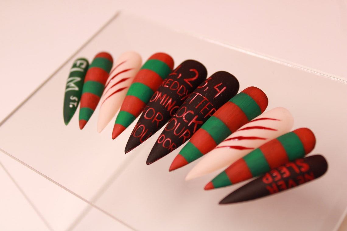 Freddy Krueger Inspired Press on Nails | Nightmare on Elm Street ...