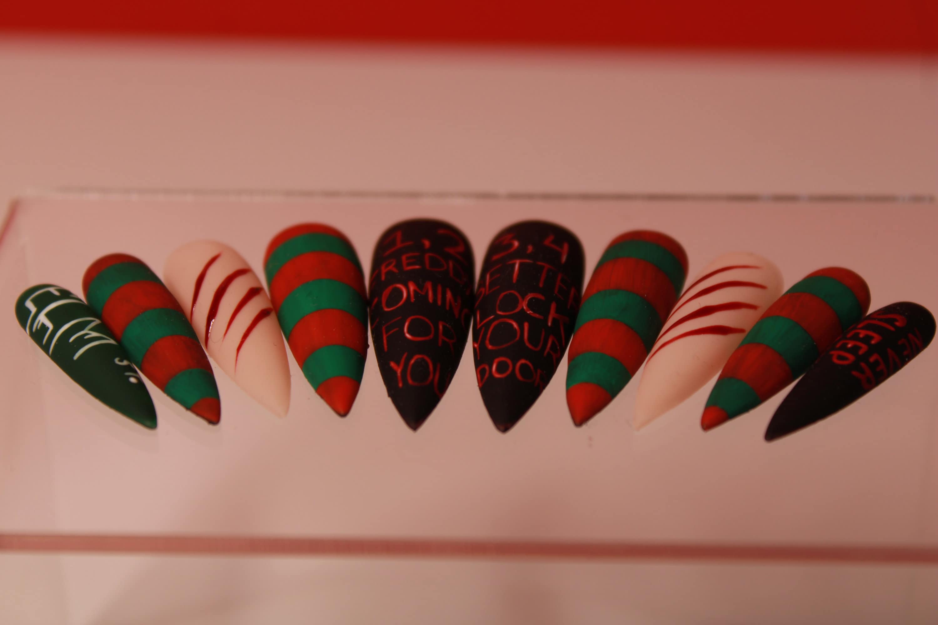 Freddy Krueger Inspired Press on Nails | Nightmare on Elm Street ...