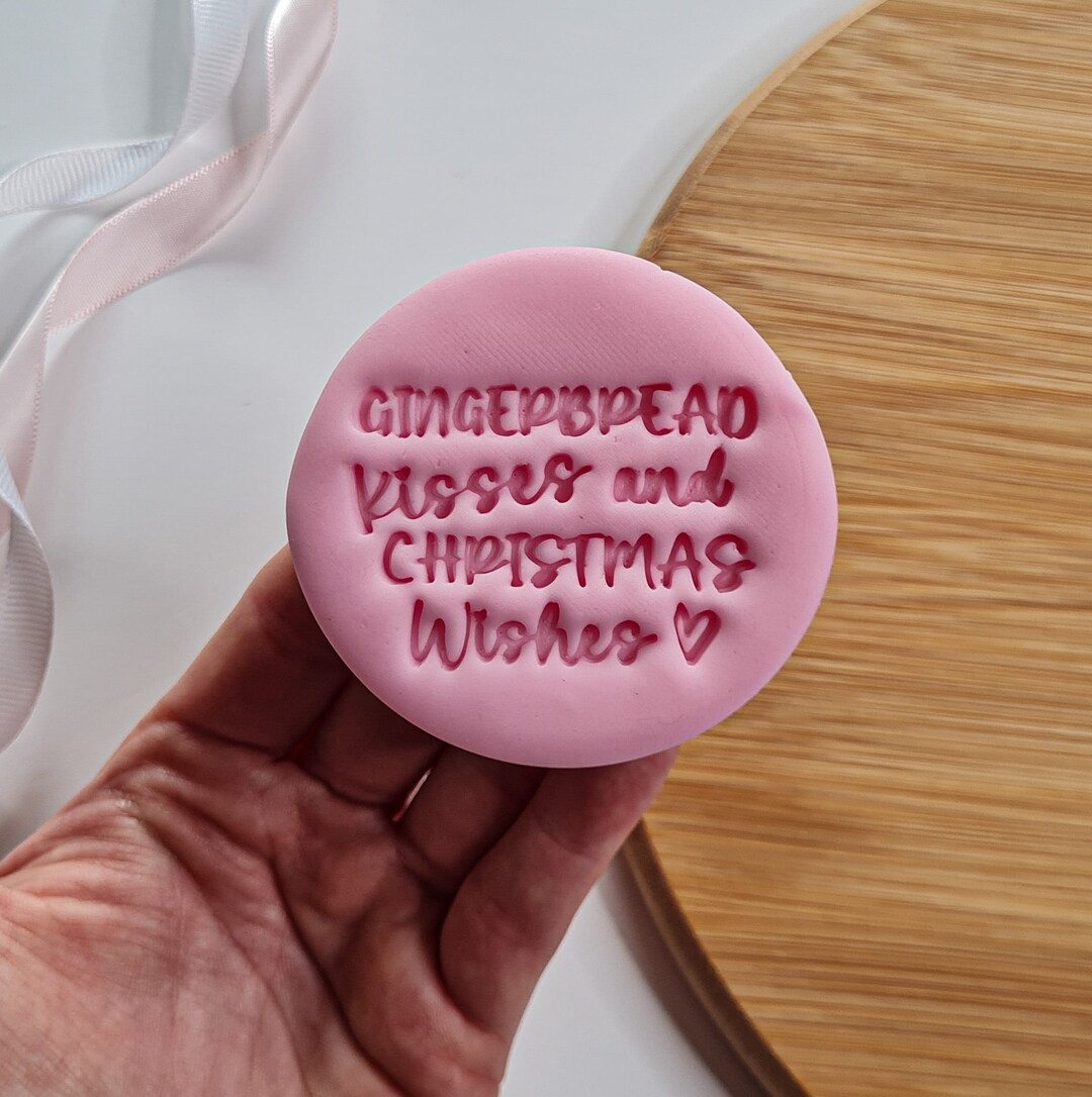 Gingerbread Kisses and Christmas Wishes Cookie Stamp - Etsy