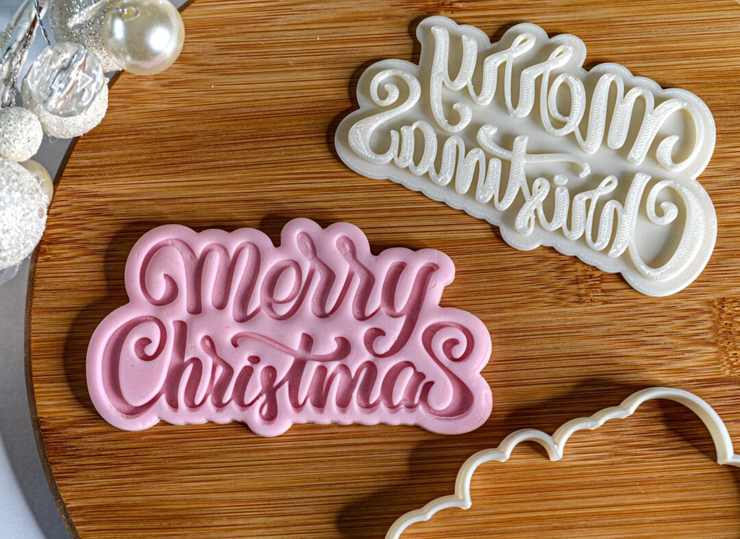 Merry Christmas Cookie Cutter Stamp - Etsy