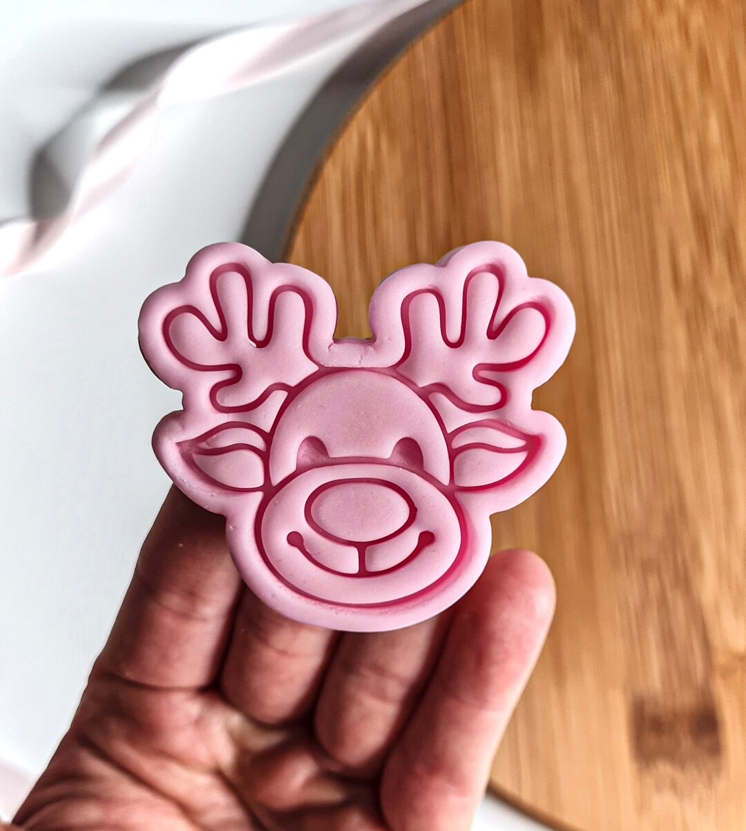 SMALL Christmas Reindeer Cookie Cutter stamp - Etsy