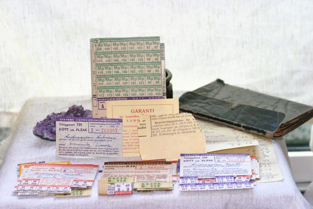 SECOND WORLD WAR Food Rationing Cards From Sweden. Genuine Set! A ...