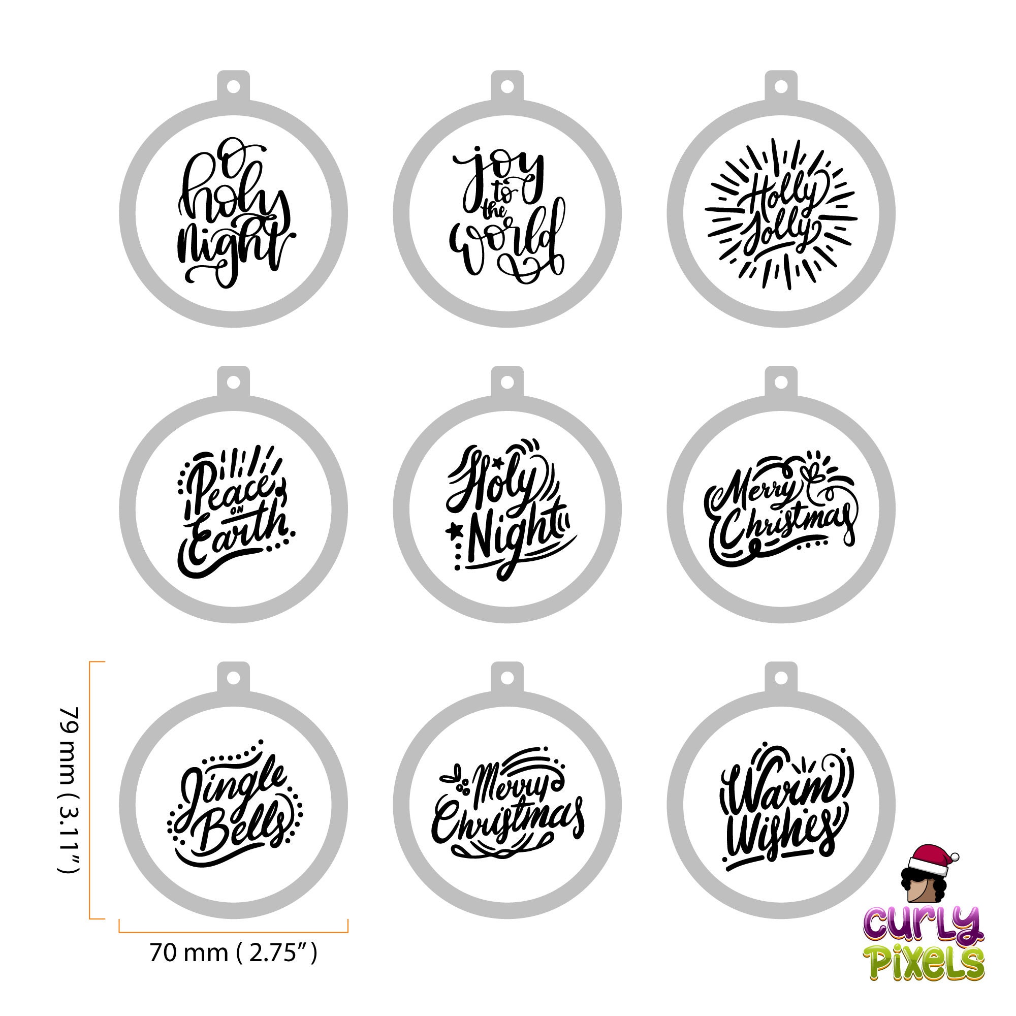 Set Of 21 Christmas Ornaments Svg Bundle Ornament Svg Laser Etsy
