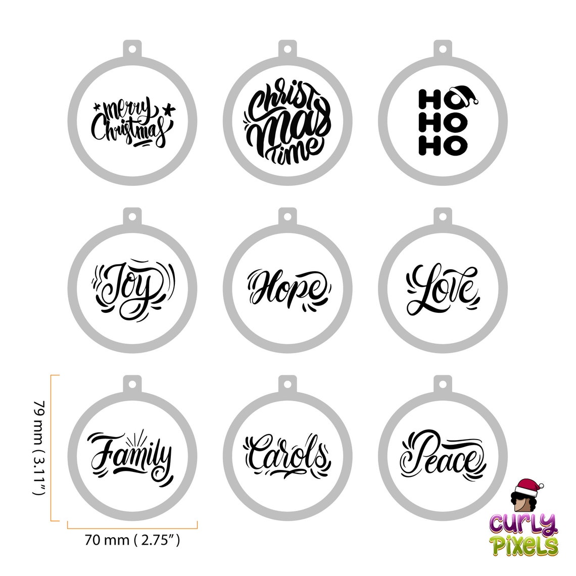 Set Of 21 Christmas Ornaments Svg Bundle Ornament Svg Laser Etsy