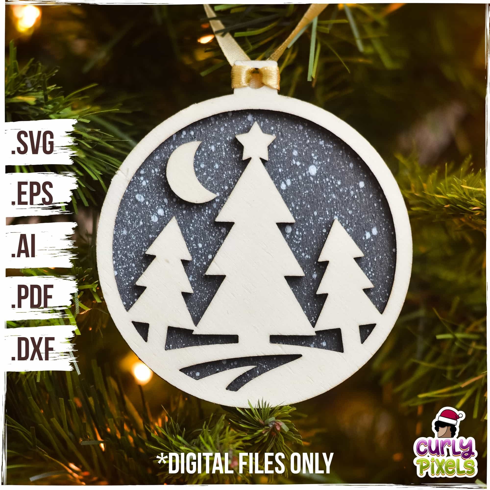 Christmas Tree Ornament SVG File, Laser Christmas Ornament, Laser Cut ...