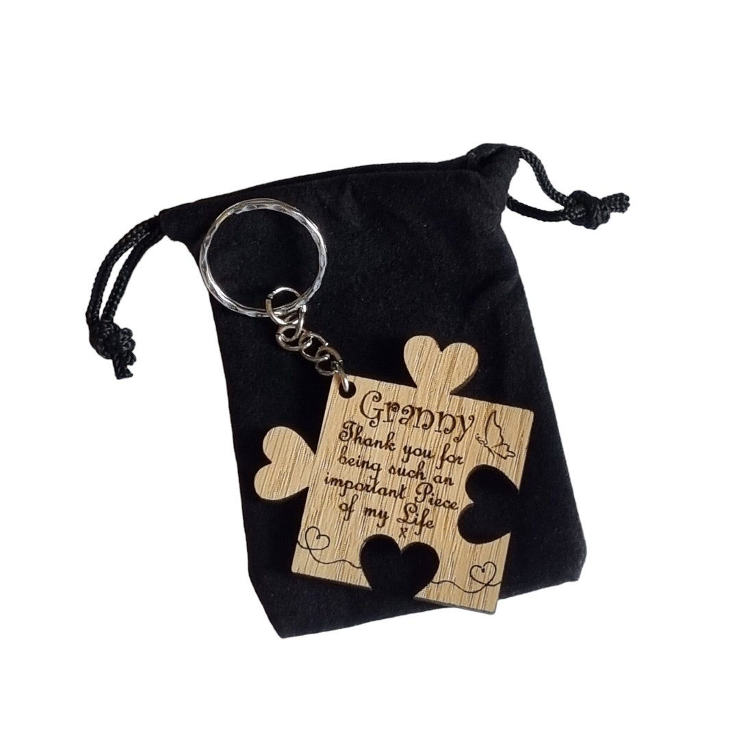 Thank You Granny Keyring Puzzle Piece Fob Grandmothers Birthday Gift ...