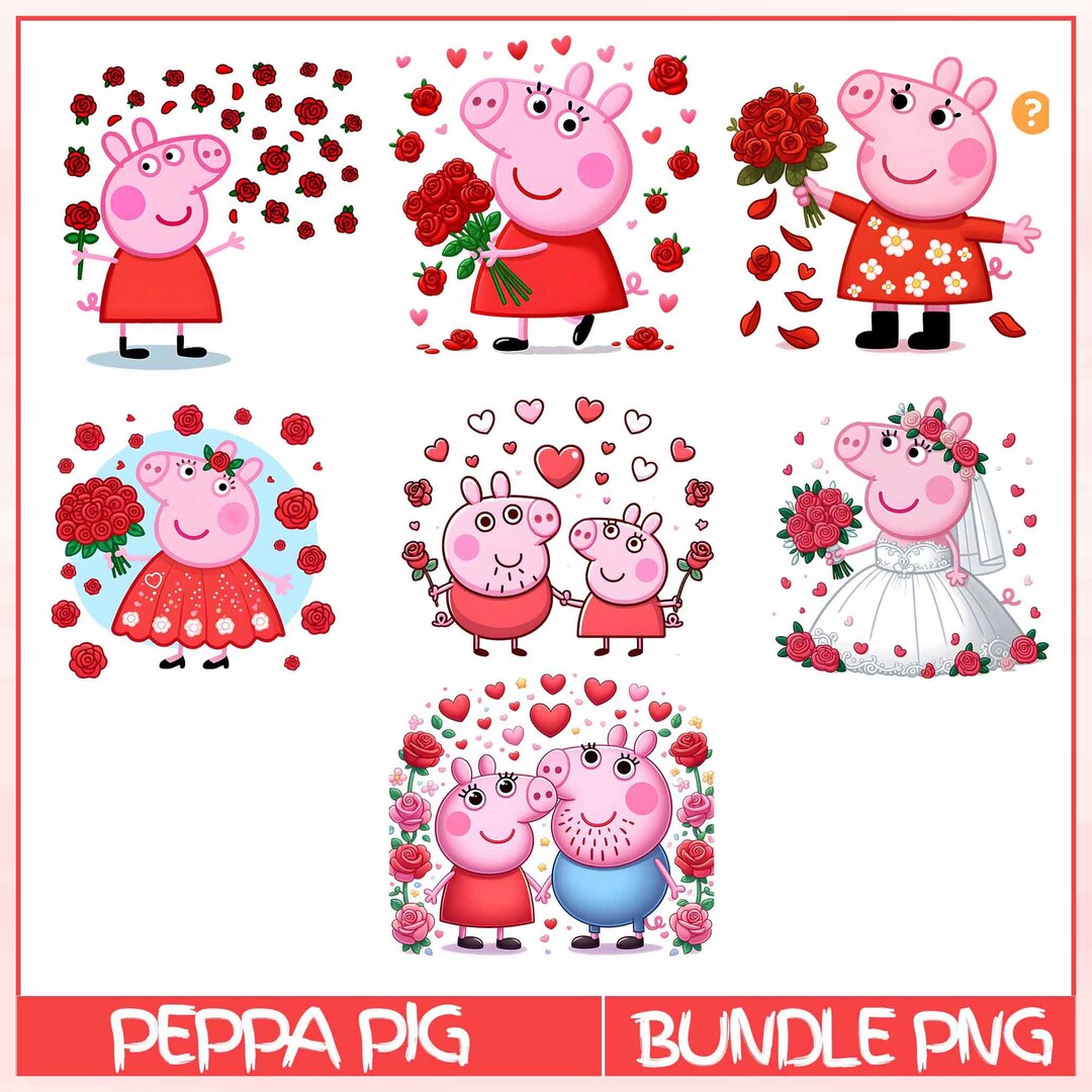 Peppa Pig Princess Valentine Png, Peppa Pig PNG, Valentine Day Png - Etsy