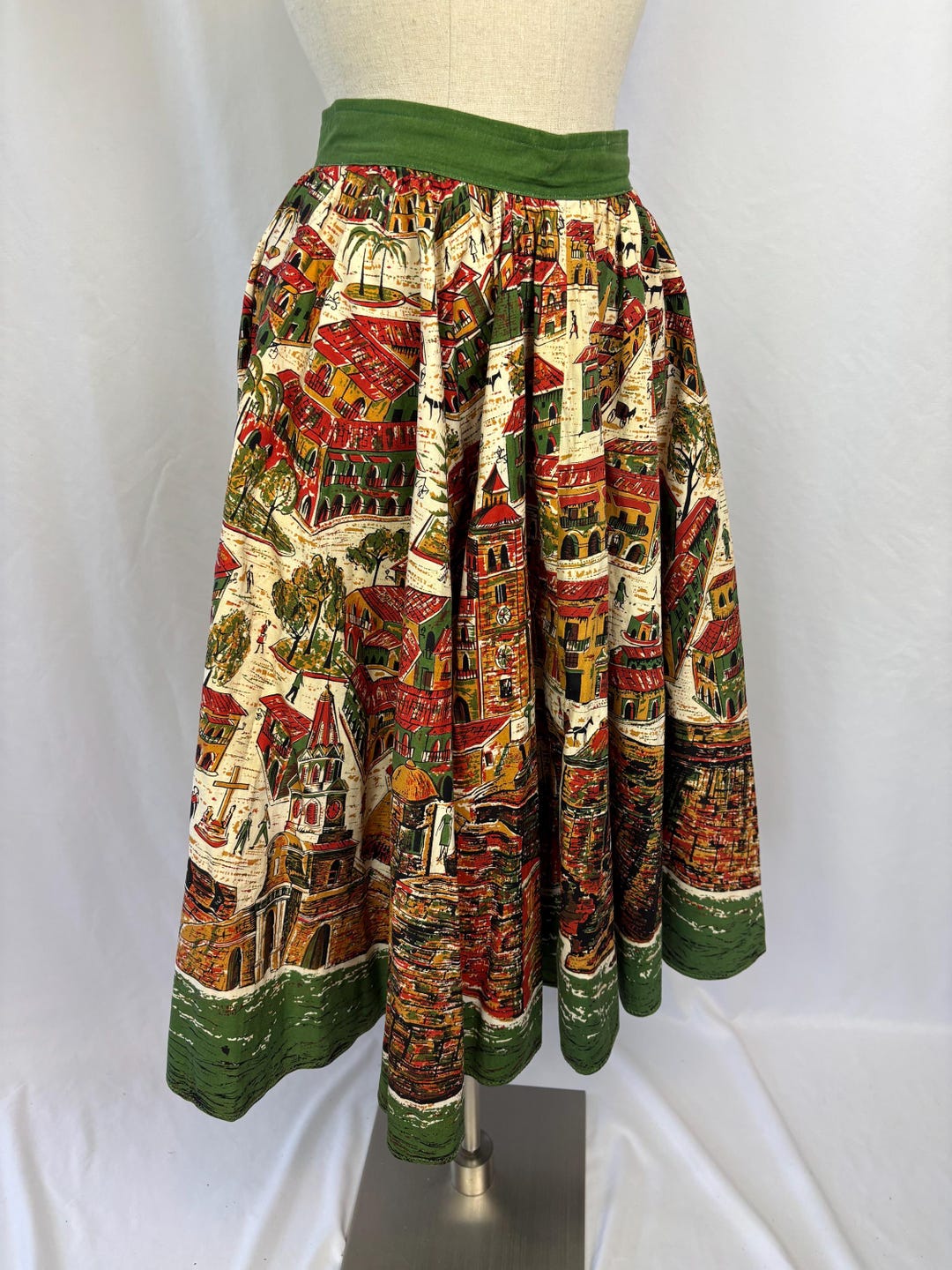 Vintage 50s 60s Novelty Print Circle Skirt Artex Brand Women's XS-S - Etsy