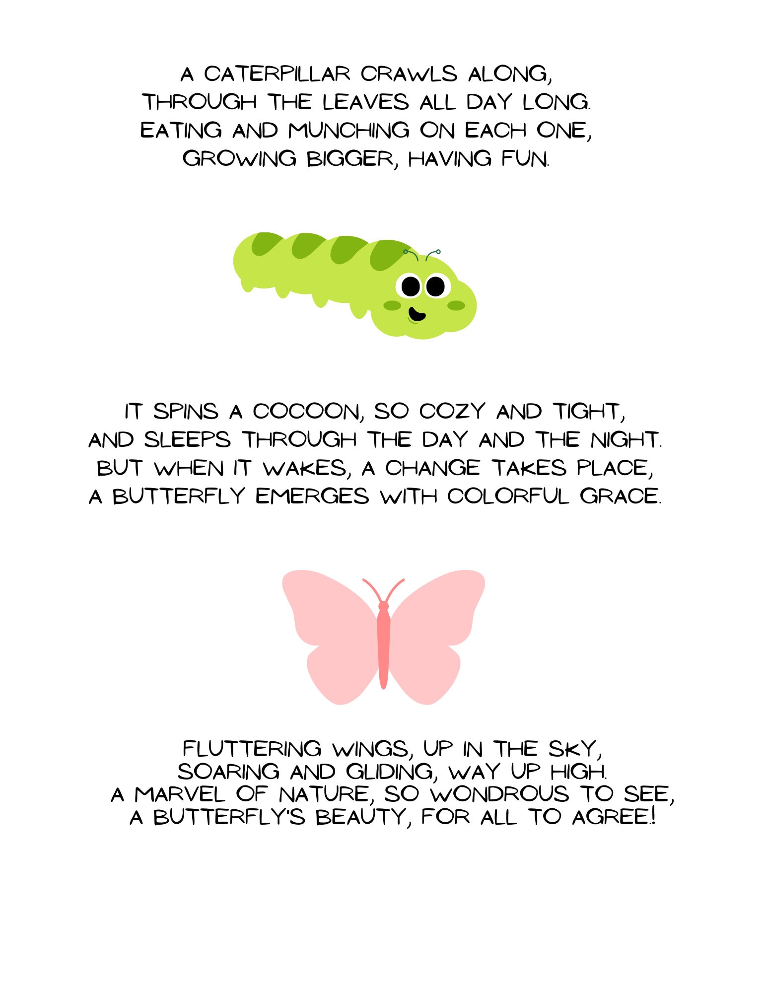 Butterfly Poem PDF - Etsy