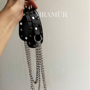 Leather Spiked Epaulettes: Shoulder Armor With Chains (set of 2) - Etsy
