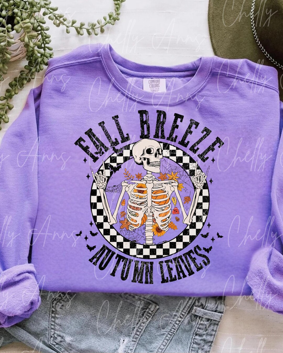 Retro Halloween Skeleton PNG: Fall Breeze Design (digital Download - Etsy