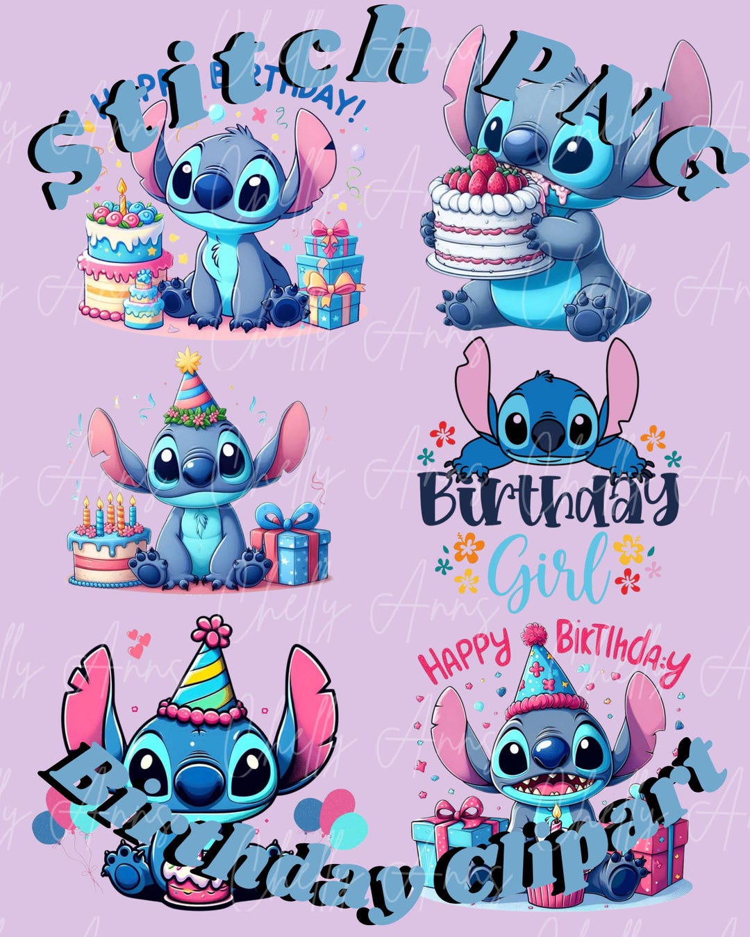 Lilo and Stitch Happy Birthday Clipart PNG| Birthday Party Design ...