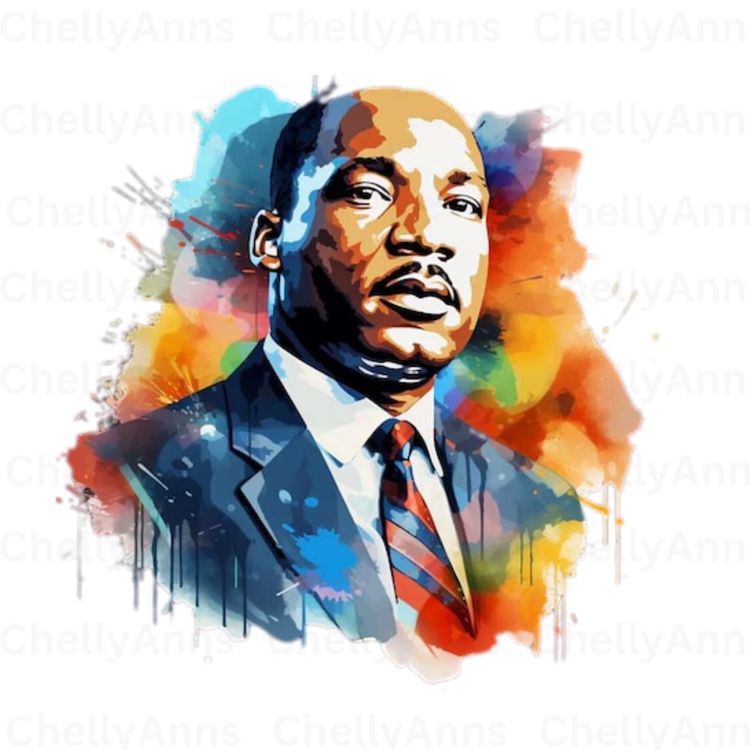 Martin Luther King Watercolor PNG| MLK Day | Black History | Black ...