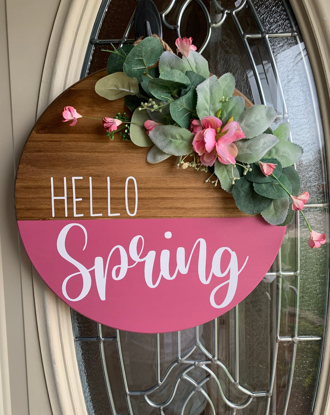 Hello Spring Door Hanger Spring Decor Spring Door Sign Hello Spring ...