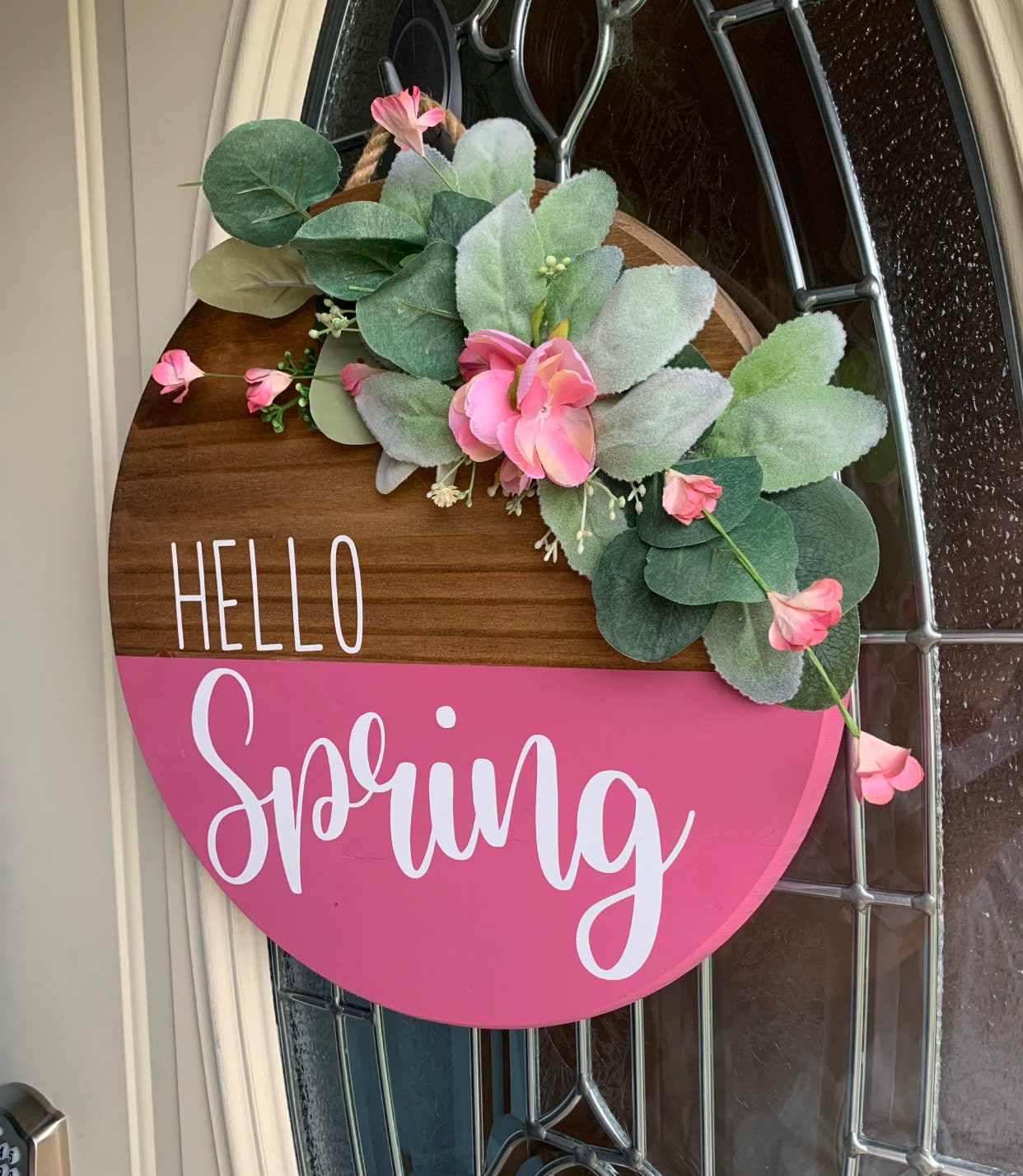 Hello Spring Door Hanger Spring Decor Spring Door Sign Hello Spring ...